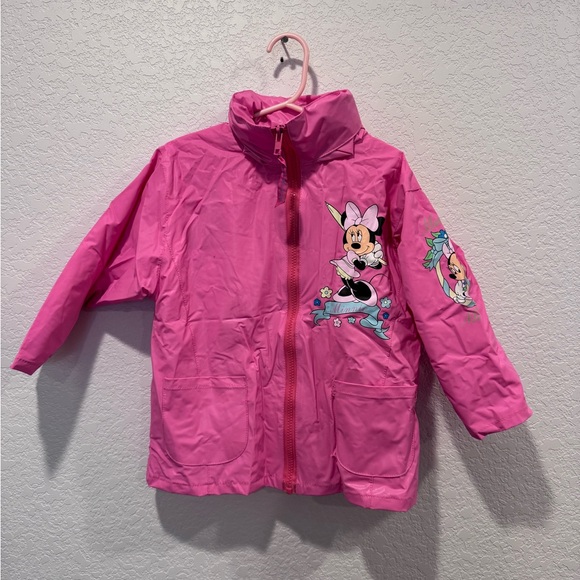 Disney | Jackets & Coats | Disney Kids Rain Jacket Pink With Minnie ...